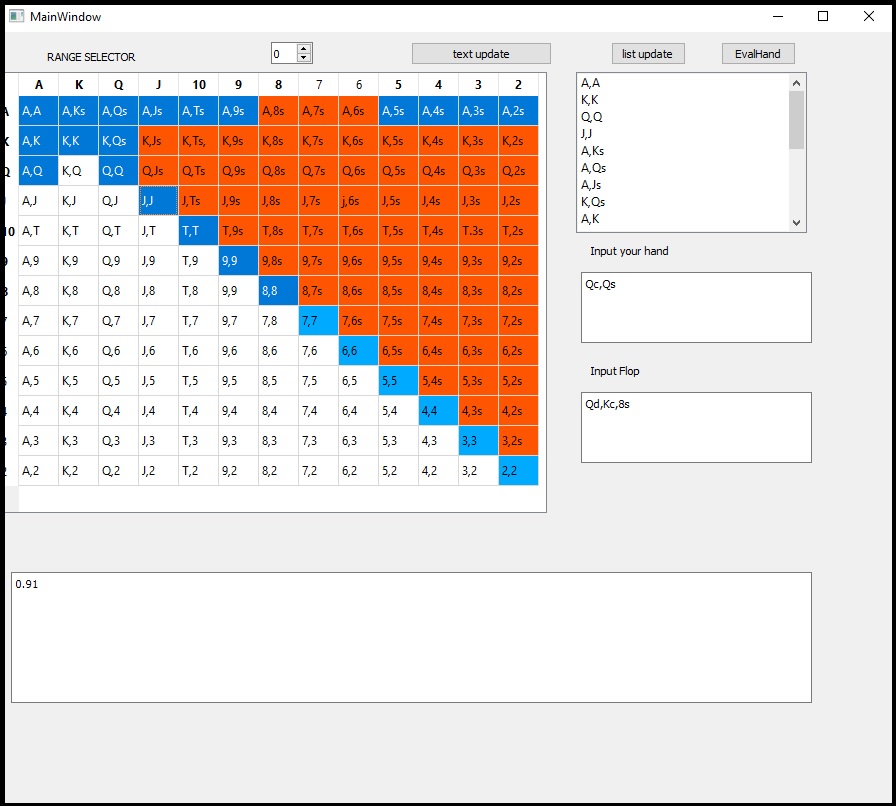 GitHub - dugler1990/PokerRangeVisualiser: Qt5 app to select Texas ...